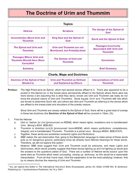 Urim And Thummim Pdf Saul Aaron