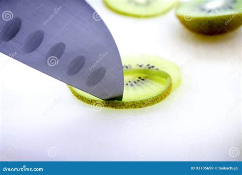 Kiwi Skinned With A Knife Stock Image Image Of Dessert 93705659