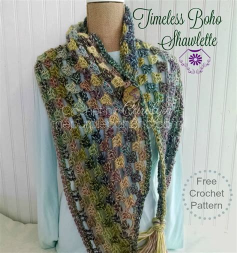 Timeless Boho Shawlette Free Crochet Pattern The Purple Poncho