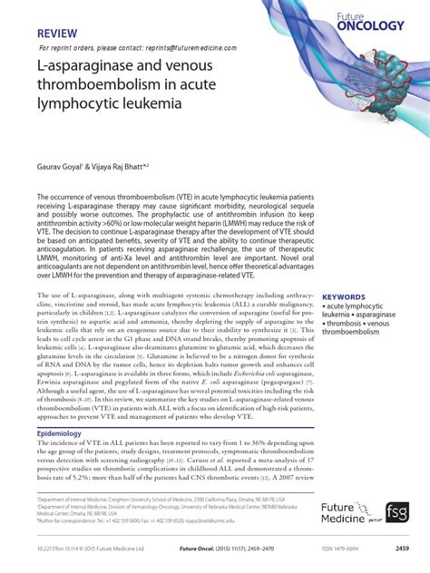 Leunase And Trombolism Download Free Pdf Thrombosis Body Fluids