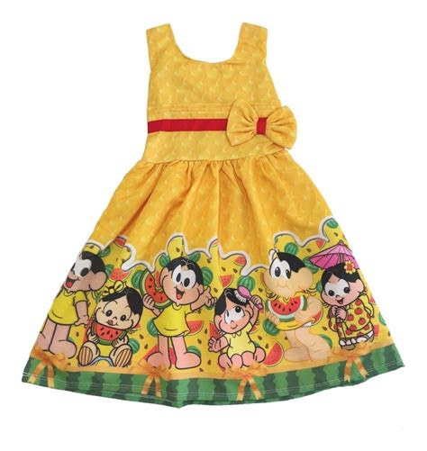 Vestido Infantil Temático Da Magali Turma Da Mônica Mercado Livre