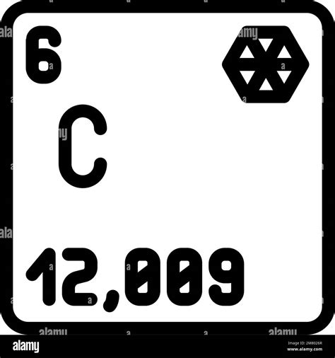 Carbon Chemical Element Line Icon Vector Illustration Stock Vector
