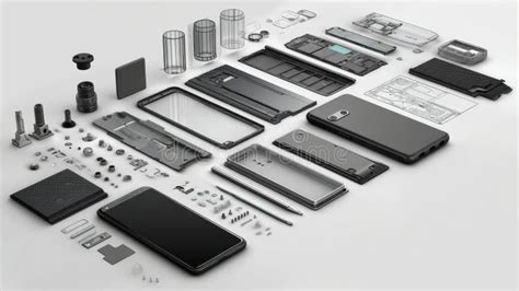 Modular Smartphone Concept Displayed In An Exploded View Showcasing Individual Components And
