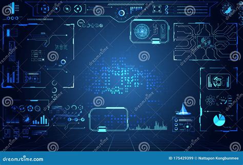 Abstract Technology Ui Futuristic Concept Hud Interface Hologram Elements Stock Vector
