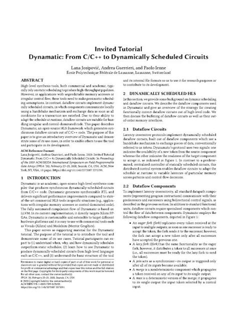 Tutorial Pdf Fpga Dynamatic From C C To Dynamically