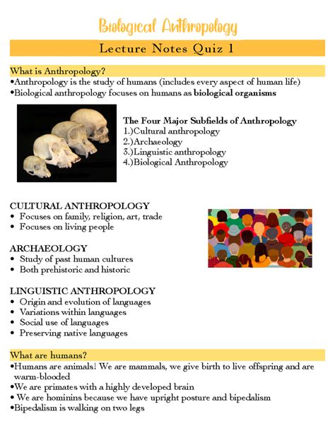 Biological Anthropology Lecture Notes Cultural Anthropology 2