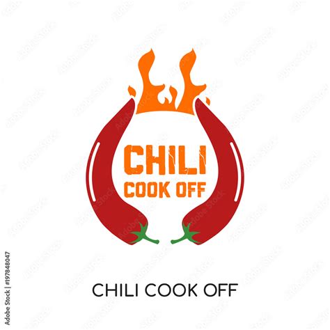 Chili Cook Off Logo Isolated On White Background For Your Web Mobile