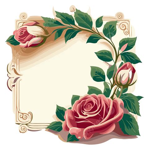 Vintage Rose Border Clip Art Vintage Rose Floral Border Royalty Free
