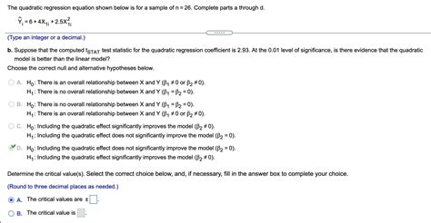 Solved The Quadratic Regression Equation Shown Below Is For