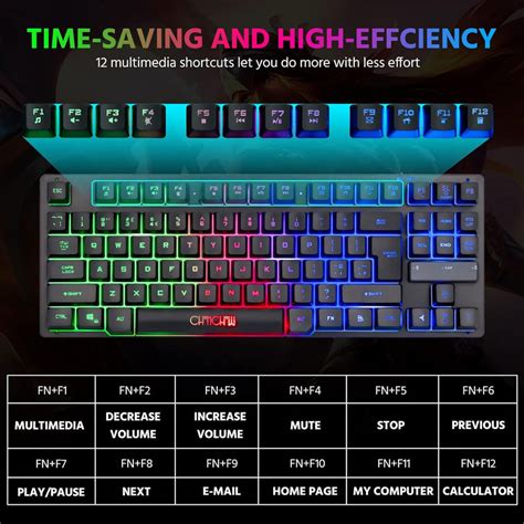 Chonchow Wireless Led Keyboard Rechargeable 87 Key Rgb Led Backlit Ke