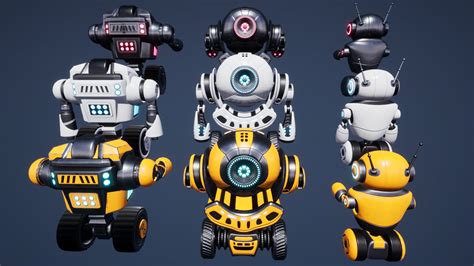 Scifi Robots Wheeled In Characters Ue Marketplace