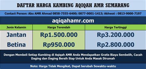 Harga Kambing Aqiqah Dan Qurban Semarang Murah Terjangkau