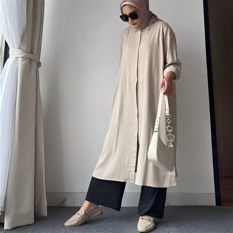 Jual Tunik Jumbo Polos Crinkle Airflow Zeva Kemeja Long Tunik Shopee Indonesia