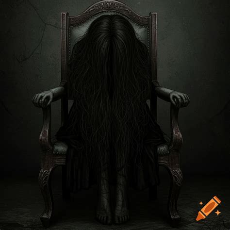 Creepy Girl With Hair Covering Face Sitting On A Chair On Craiyon