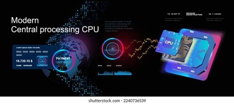 Presentation Advertising New Generation Computer Processor Stock Vector