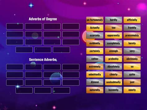 Adverbs Of Degree And Sentensce Adverbs Group Sort
