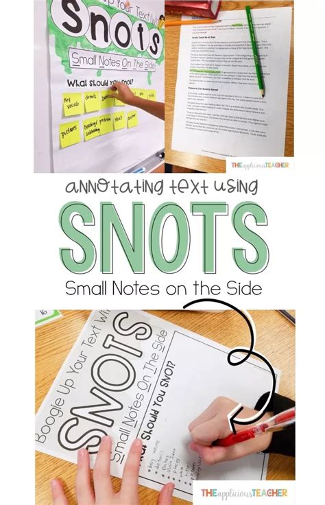 Annotating Text Using Snots 6th Grade Reading Reading Classroom