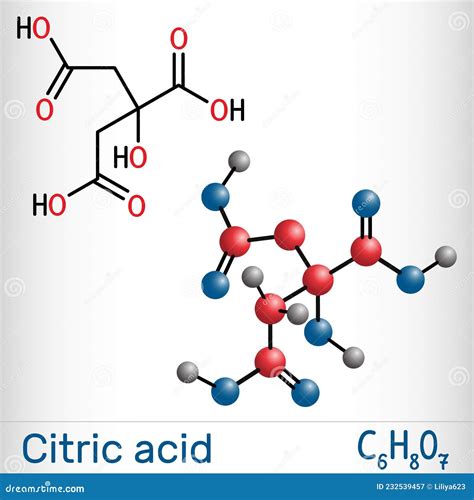 Citric Acid Molecule Alpha Hydroxy Acid Aha Is Used As Additive In