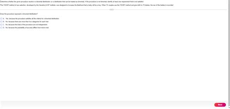 Solved Determine Whether The Given Procedure Results In A Chegg Com