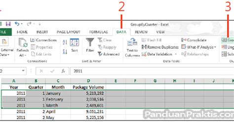 Cara Group Dan Ungroup Baris Atau Kolom Worksheet Di Excel 2013