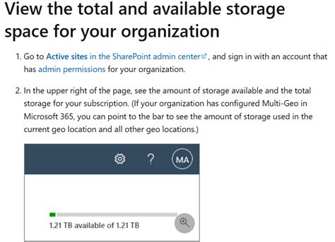 see used storage and limits in sharepoint microsoft community