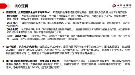 经纬恒润 汽车电子领域集大成者勇立潮头 220425 pdf 先导研报