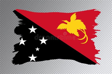 Papua Neuguinea Fahne Pinselstrich Nationalflagge Stock Abbildung