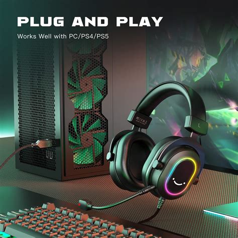 [CLEARANCE] Fifine H6 USB Dynamic RGB Gaming Headphone with Detachable ...