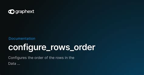 Configurerowsorder Documentation
