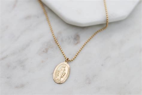 Gold Medallion Necklace Unisex Necklace Mens Gold Etsy
