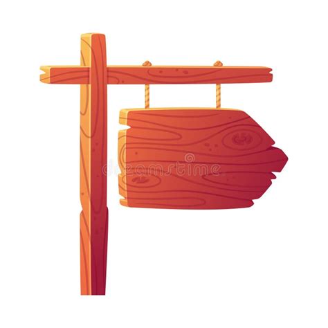 wooden arrow pointer and board on pole for direction or information vector illustration stock