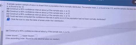 Solved A Simple Random Sample Of Size N Is Drawn From A