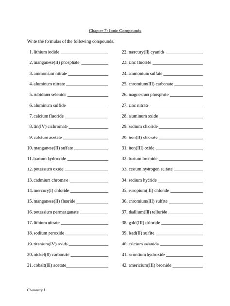 04 2020 2021 Chapter 7 Ionic Compound Worksheet Regular 1 Pdf