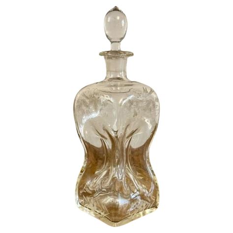 Stunning Quality Antique Victorian Hourglass Shaped Decanter For Sale