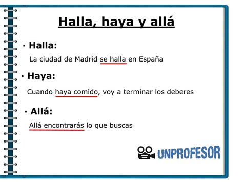 Cuándo Se Utiliza Halla Haya Y AllÁ Resumen Fácil Con Ejercicios