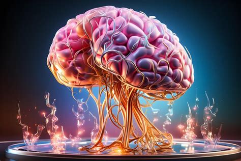 Premium Ai Image Fantastic Neural Model Of The Human Brain Scientific Concepts 3d Illustration