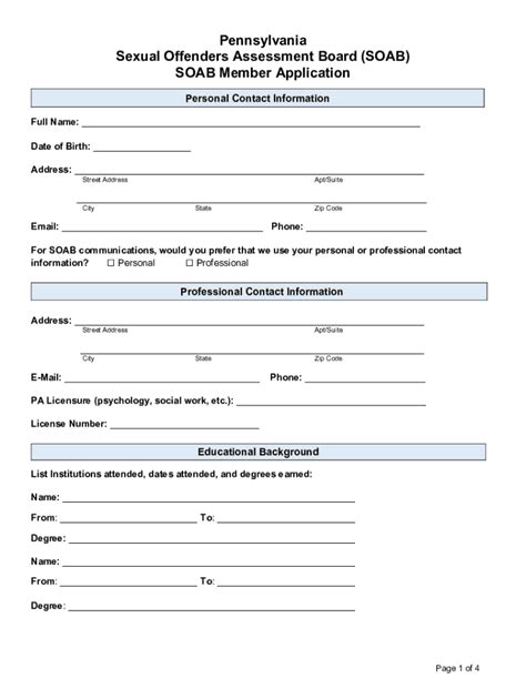 Fillable Online Pennsylvania Sexual Offenders Assessment Board Soab