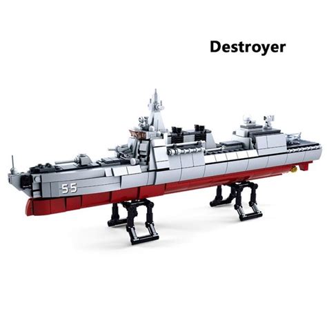 Juego De Bloques De Construcción Modelo Destructor De Barco De Guerra