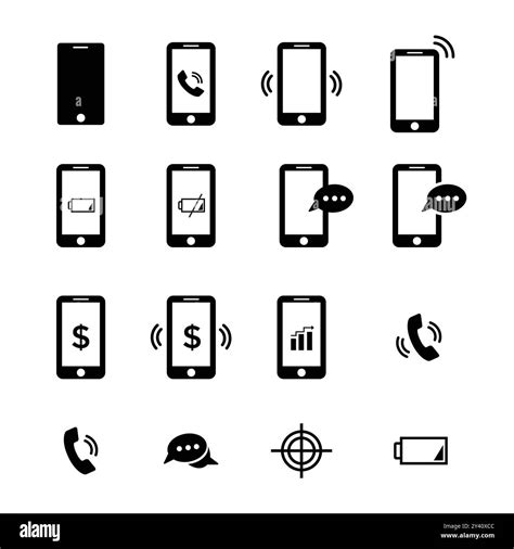 Smartphone Icon Set With Reaction Message Sign Like Phone Icon Stock