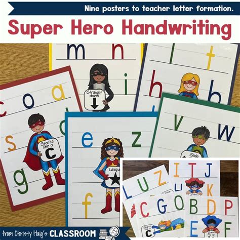 Superhero Handwriting Posters By Christy Haigs Classroom Tpt