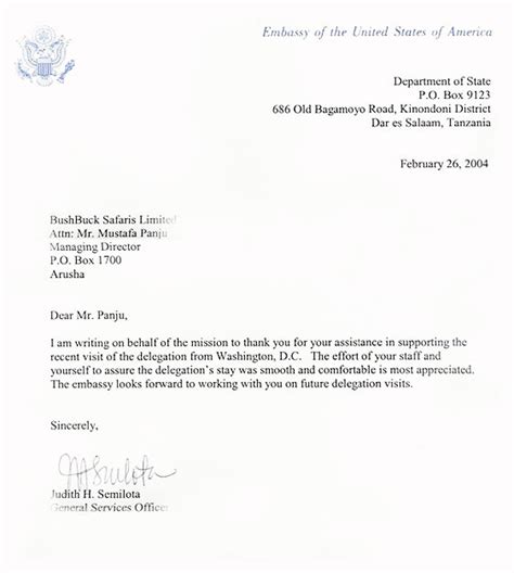 Letters Of Recommendation For Bushbuck Safaris Ltd