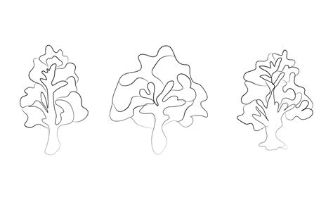 Premium Vector Line Art Various Trunks And Foliage Of Plants Forest