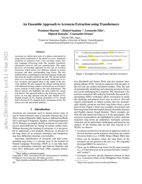 An Ensemble Approach To Acronym Extraction Using Transformers Deepai
