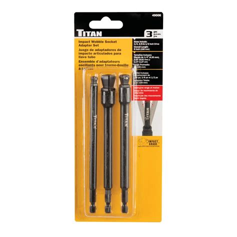 Titan Products 6in Impact Wobble Socket Adapter 3 Piece