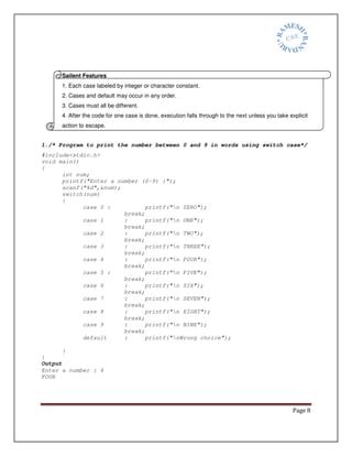 Control Statements Computer Programming PDF