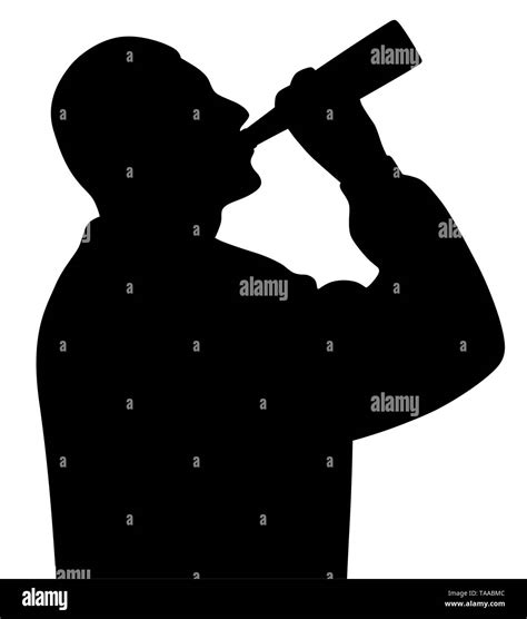 Silhouette Man Drinking Beer Stock Vector Images Alamy