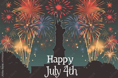 A Classy Happy July 4th Poster Featuring A Minimalist Design Of The