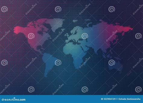 Digital World Map Future Abstract Background Big Data Technology Grid
