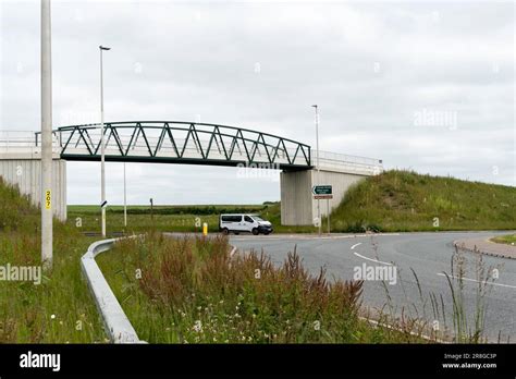 Footbridge Over Lincoln City Eastern Bypass At Greetwell Roundabout Hi