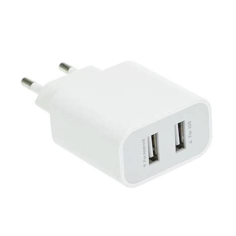 White Dual Port Usb Mobile Charger With Detachable Cable Months Warranty Vividkart